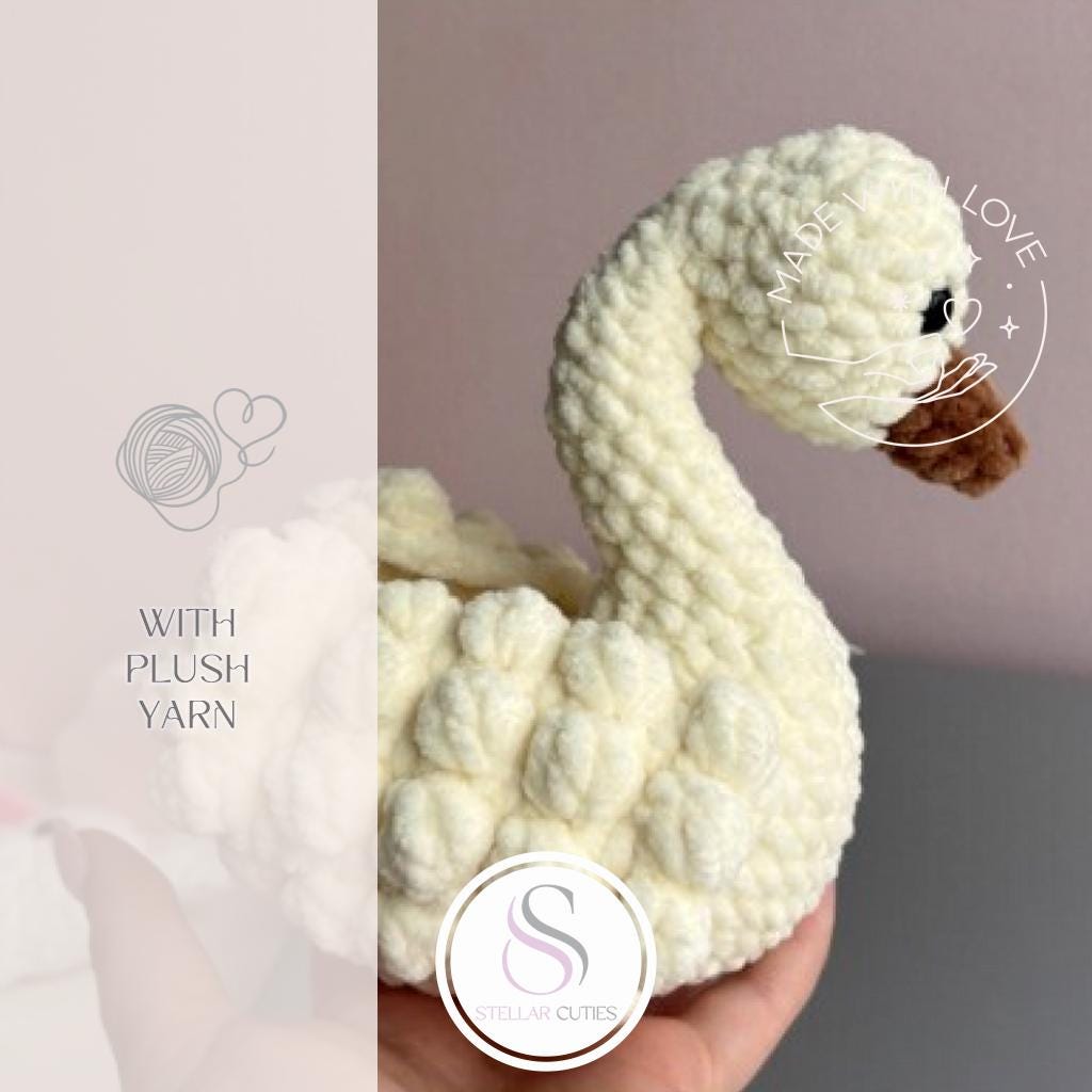Amigurumi Crochet Swan Pattern PDF for Baby Stuffed Animal Project ...