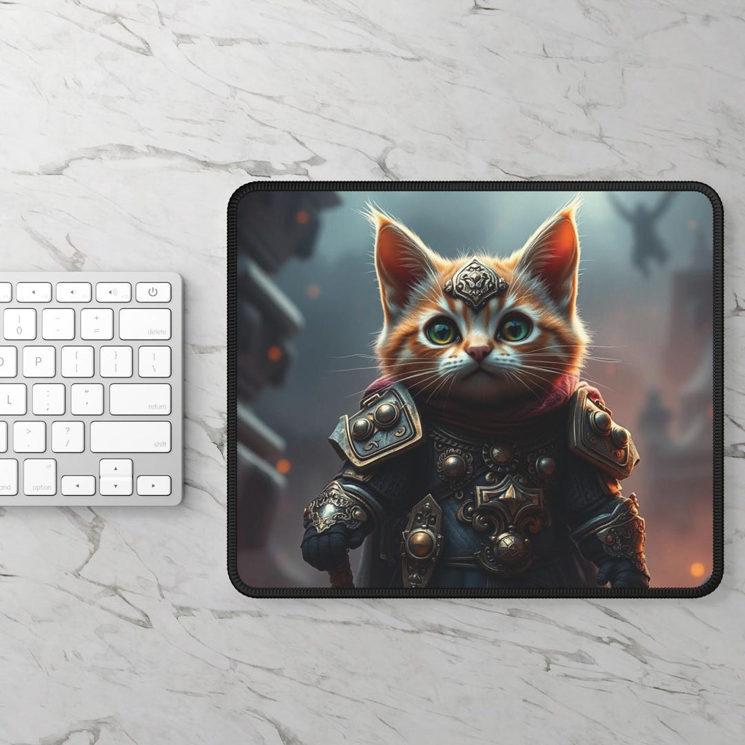 Gaming Mouse Pad, Cute Warrior Car Design, Gamer Desk Mat, Detailed ...