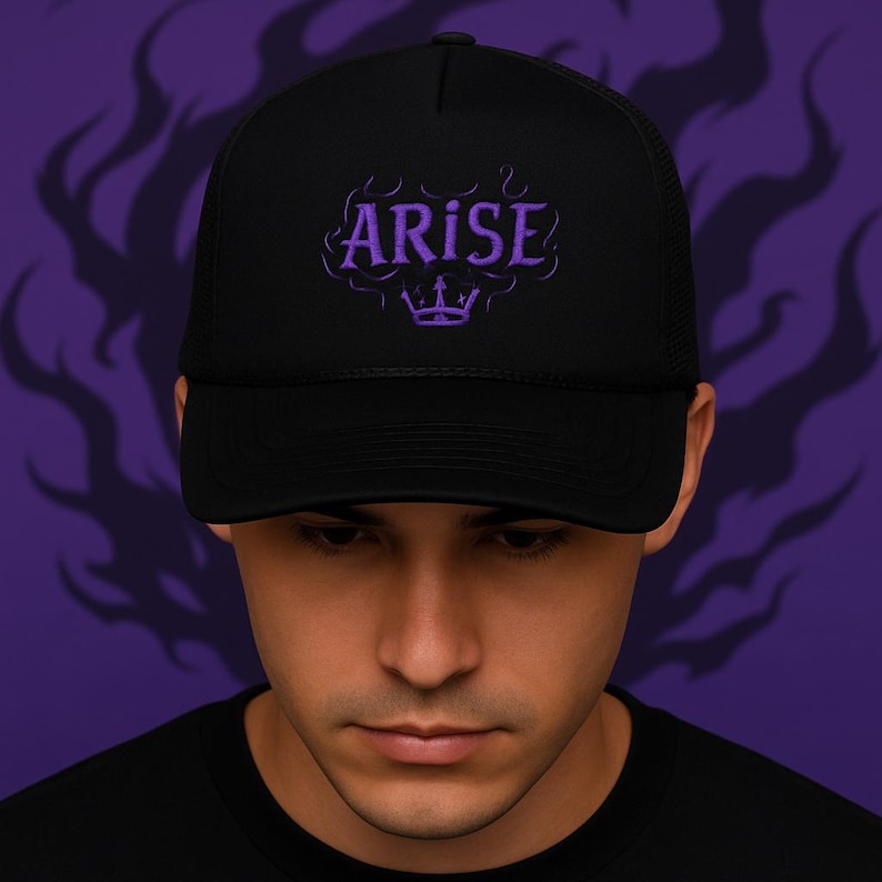 Premium Solo Leveling Arise Hat | Shadow Monarch Embroidered Foam ...