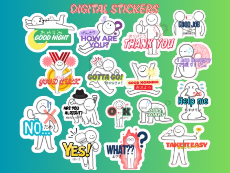 Daily Cute Digital Stickers for Messages App Whatsapp Stickers ...