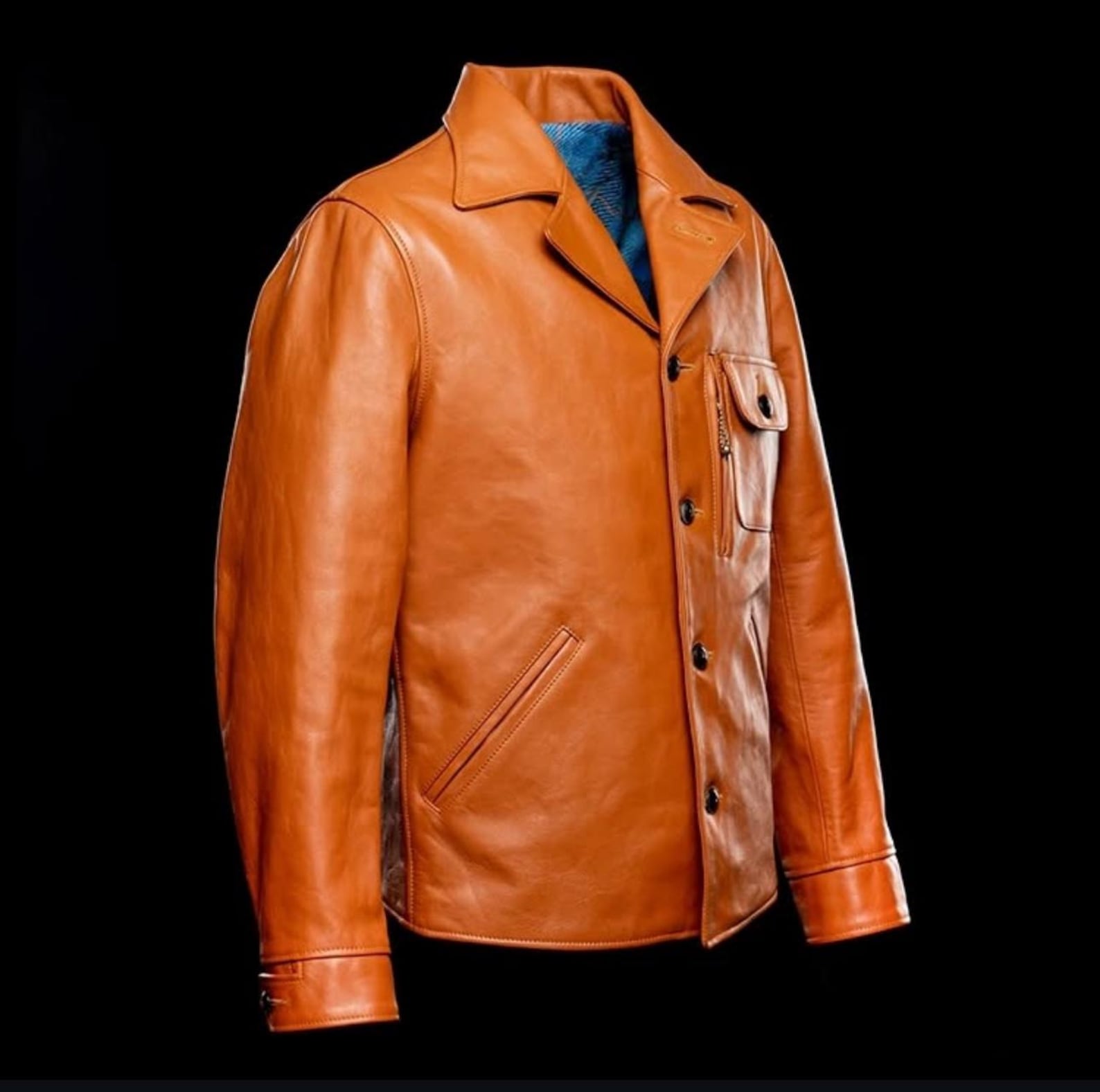 Shinki Horsehide Leather Jacket: 1940s Half Belt Harris Tweed Lined - Etsy