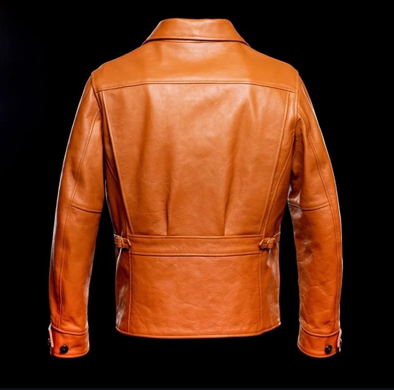 Shinki Horsehide Leather Jacket: 1940s Half Belt Harris Tweed Lined - Etsy