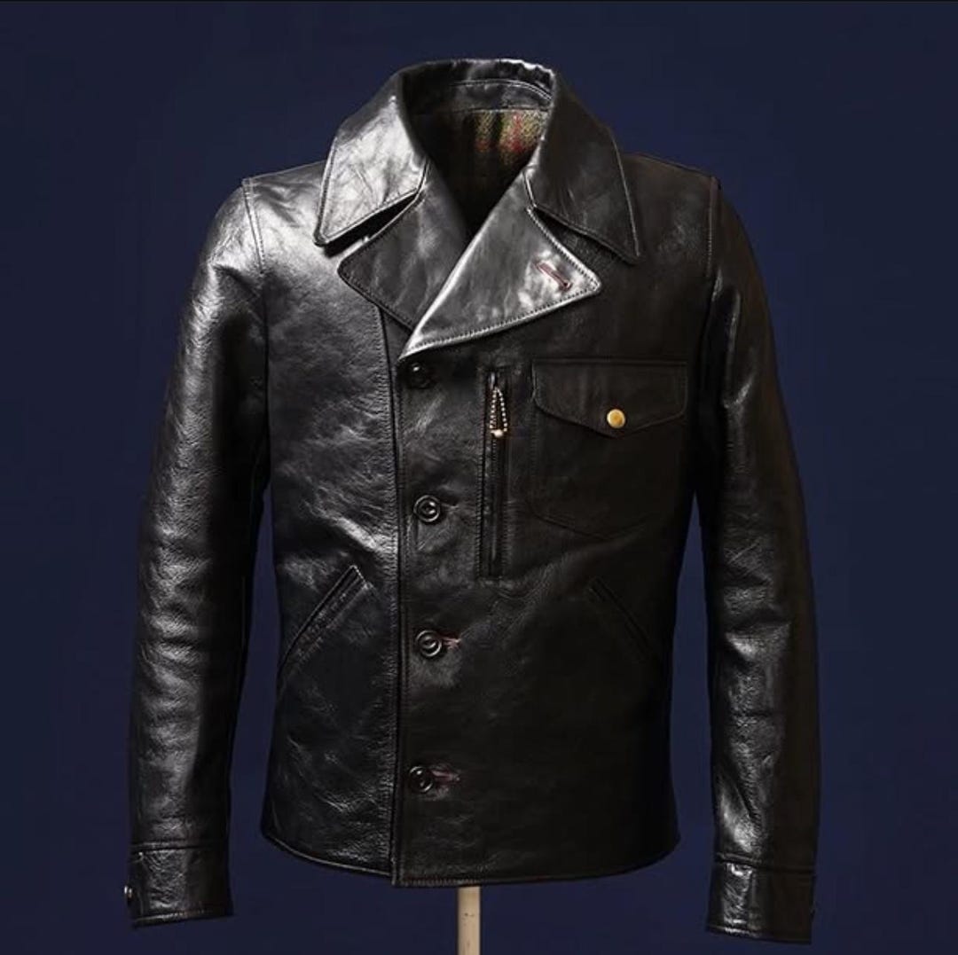 Handmade Horsehide Leather Jacket: 1930s Vintage Style, Wool Lined - Etsy
