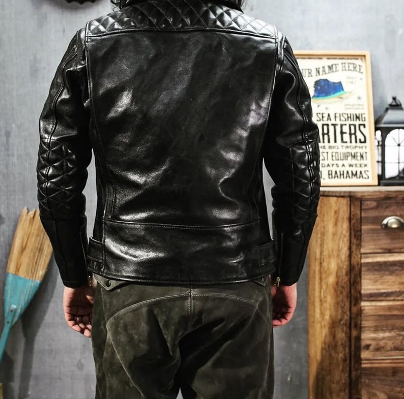 Teacore Horsehide Leather Jacket: D-pocket Biker Style - Etsy UK