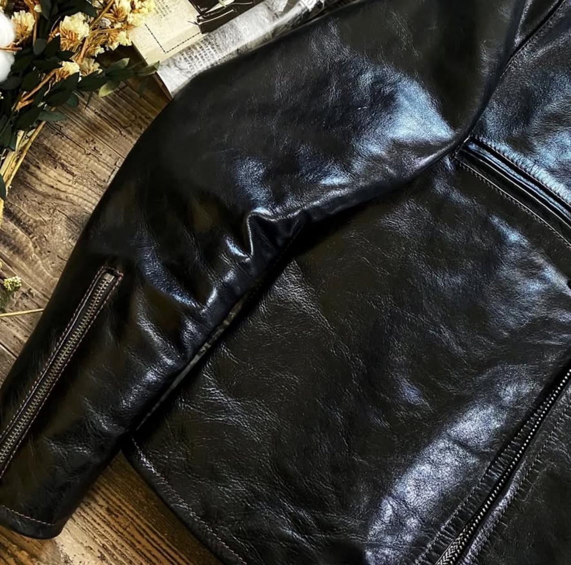 Teacore Horsehide Leather Jacket, Men's Biker Jacket - Etsy