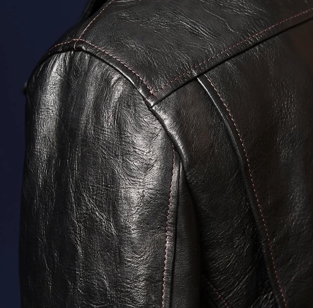 Handmade Horsehide Leather Jacket: 1930s Vintage Style, Wool Lined - Etsy