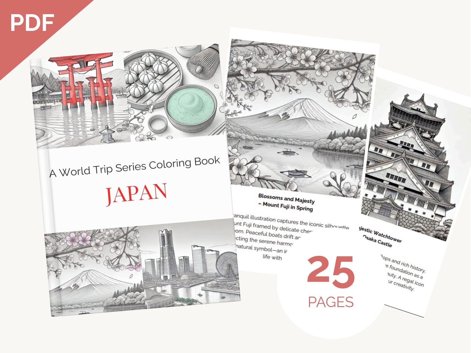 25 Japanese Culture and Scenery Coloring Pages - World Trip Series ...