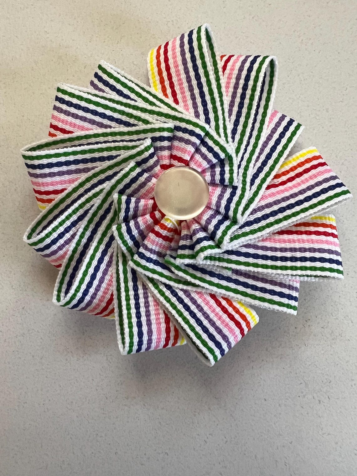 Rainbow Pride Cockade Rosette Mother of Pearl Button Handmade - Etsy