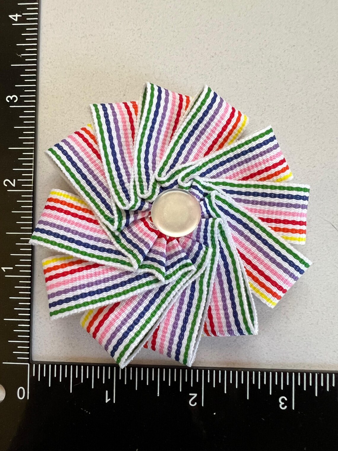 Rainbow Pride Cockade Rosette Mother of Pearl Button Handmade - Etsy