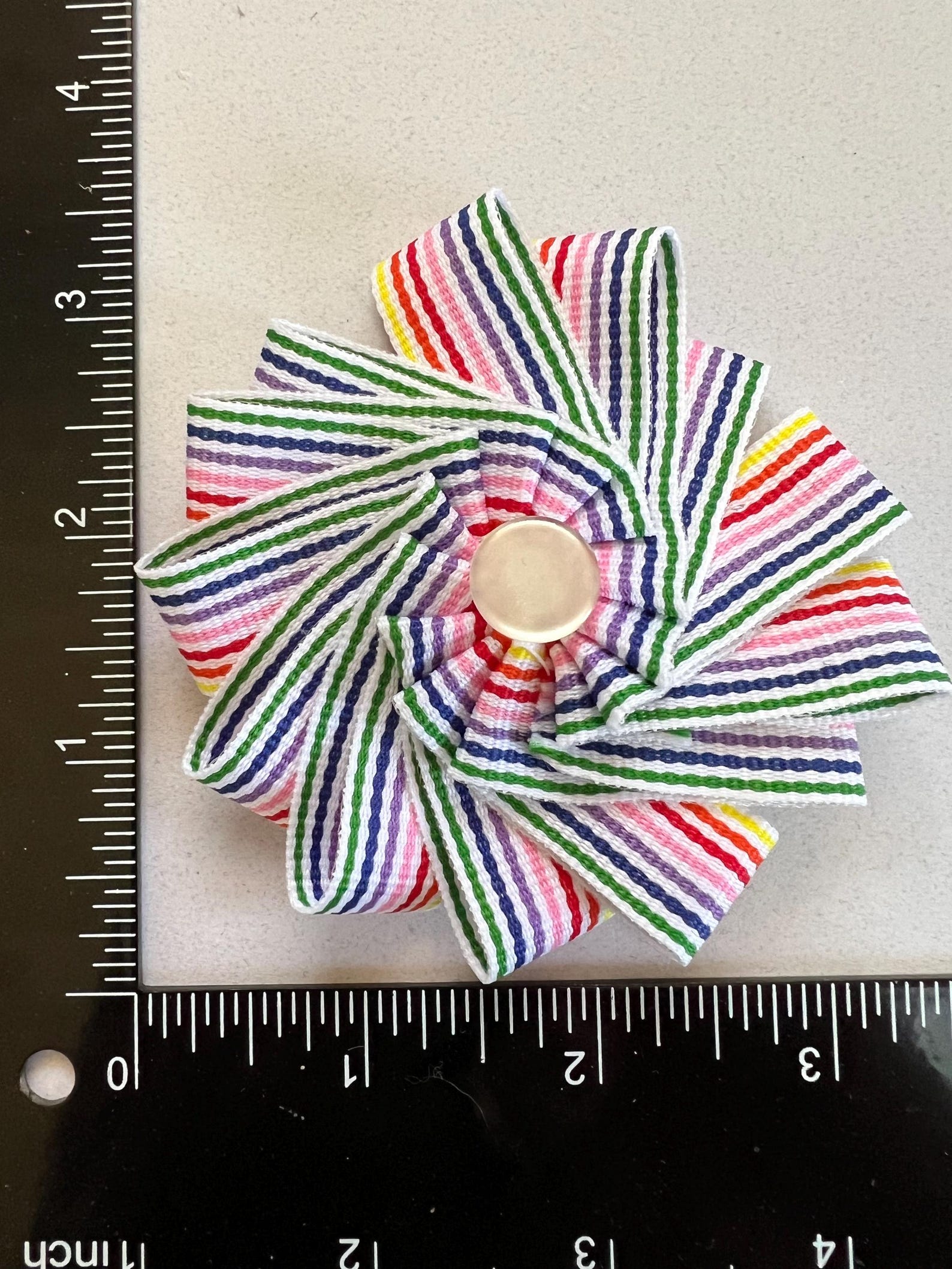Rainbow Pride Cockade Rosette Mother of Pearl Button Handmade - Etsy