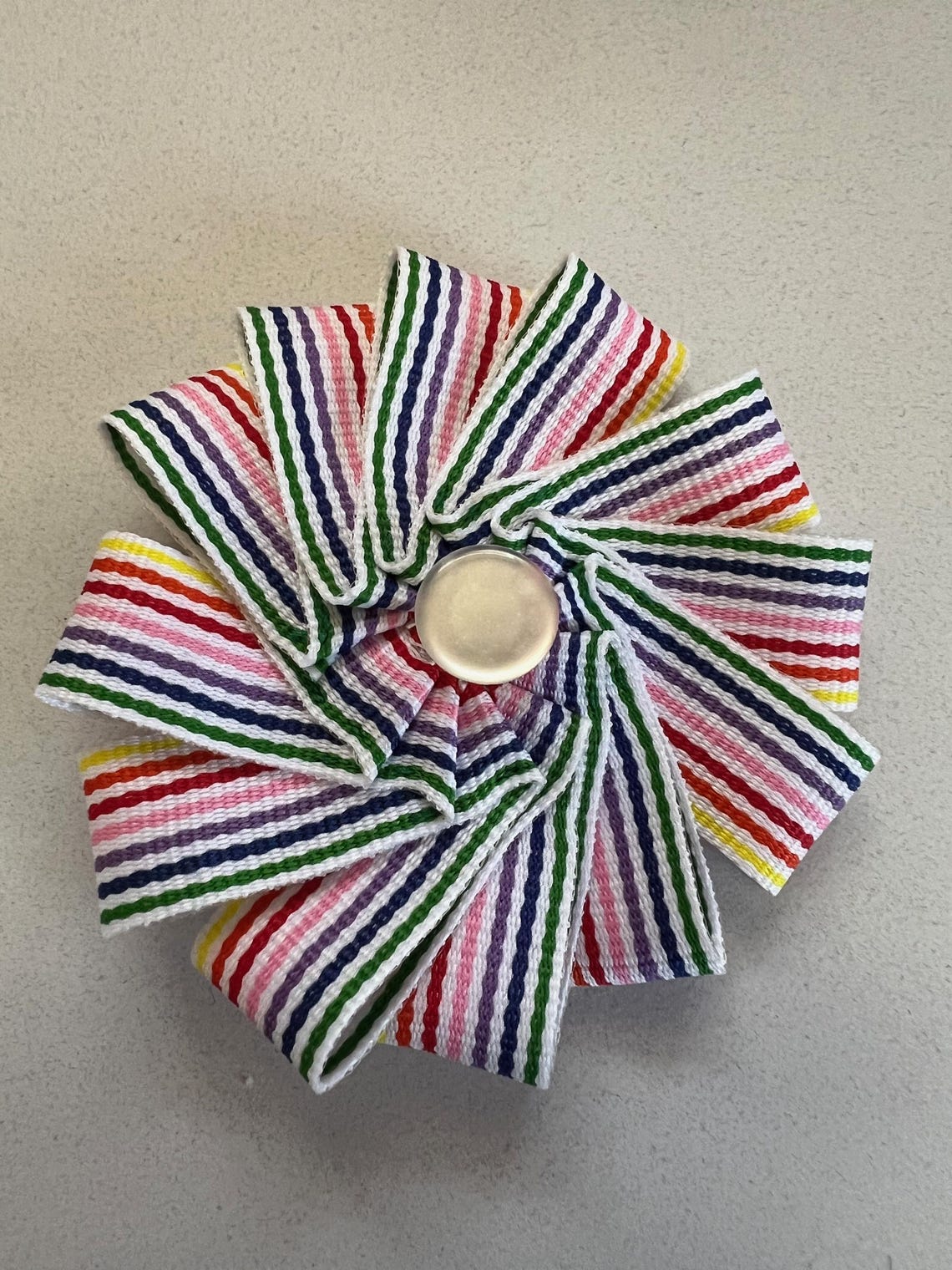 Rainbow Pride Cockade Rosette Mother of Pearl Button Handmade - Etsy