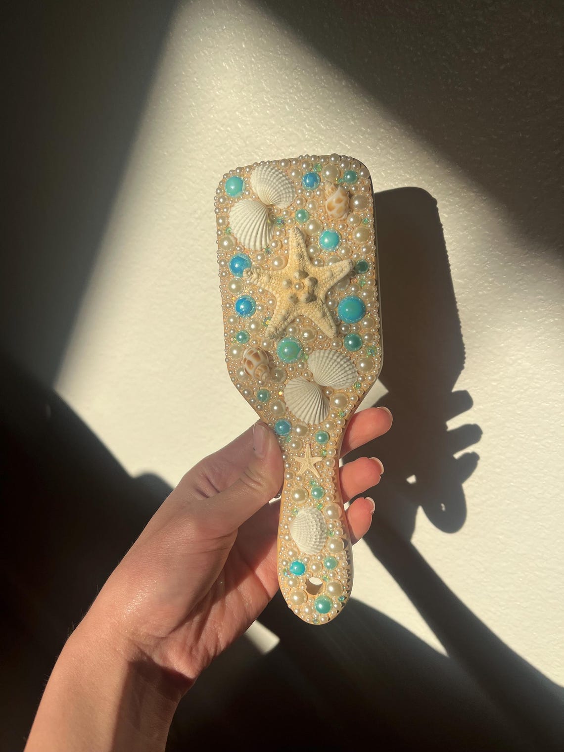 Blue Starfish Sparkle Mermaid Inspired Hairbrush - Etsy
