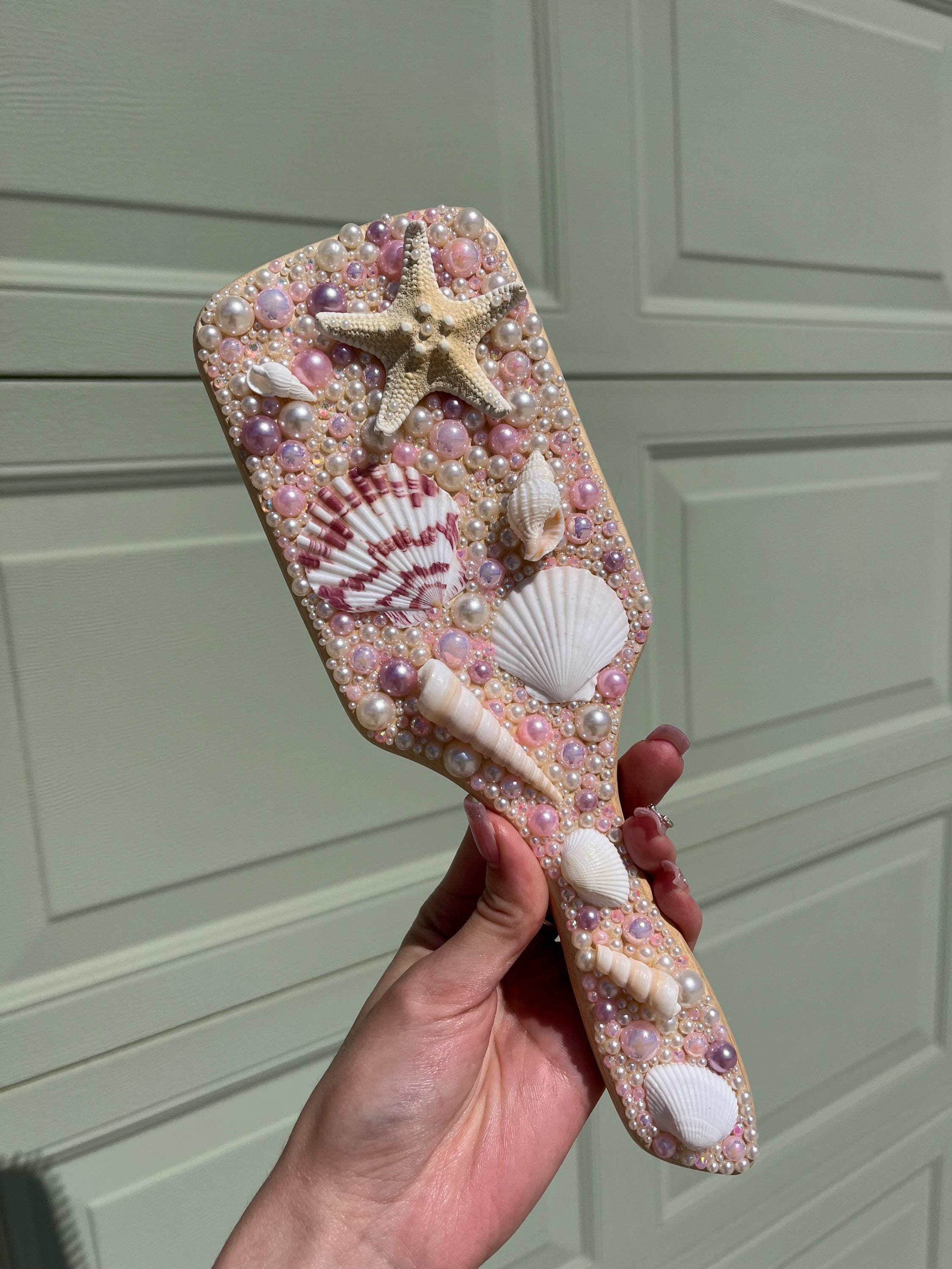 Pink Sparkle Mermaid Inspired Hairbrush - Etsy