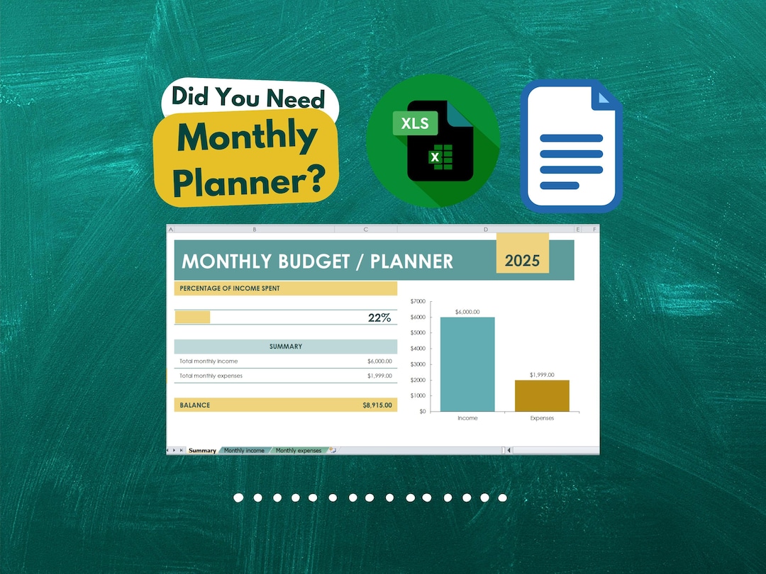 Monthly Budget Planner & Expense Tracker for Personal Finance | Monthly ...