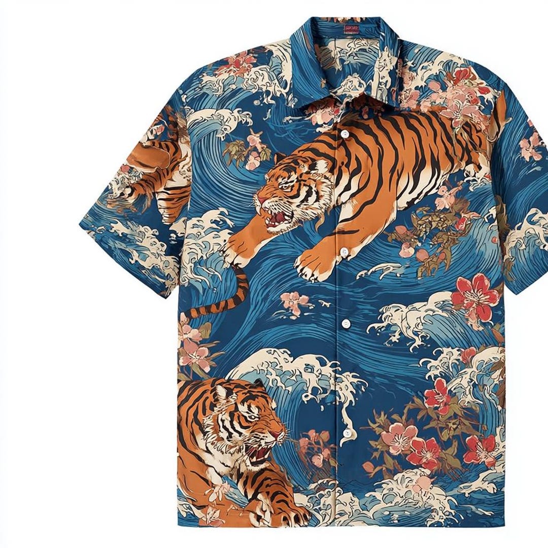Teruhiko Shigaki Inspired Tiger Hawaiian Shirt, Family Trip Shirt ...
