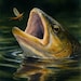 Trout Rising Watercolor Art Print: Fly Fishing Angler Gift (digital ...