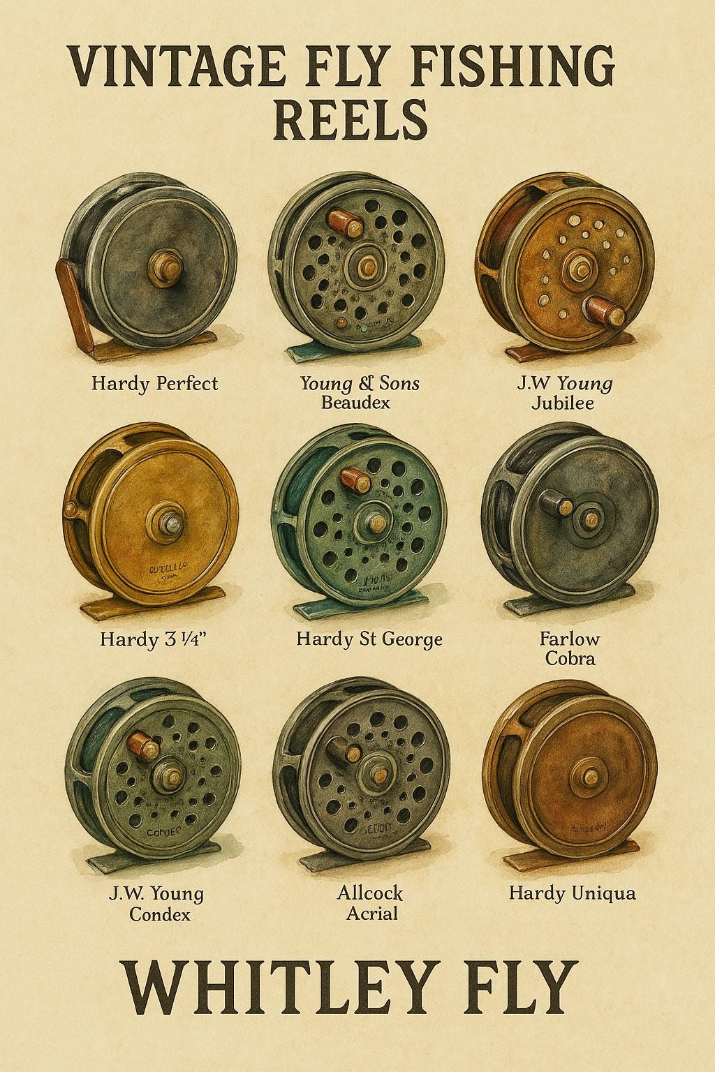 Vintage Fly Fishing Reels – Printable Wall Art - Etsy