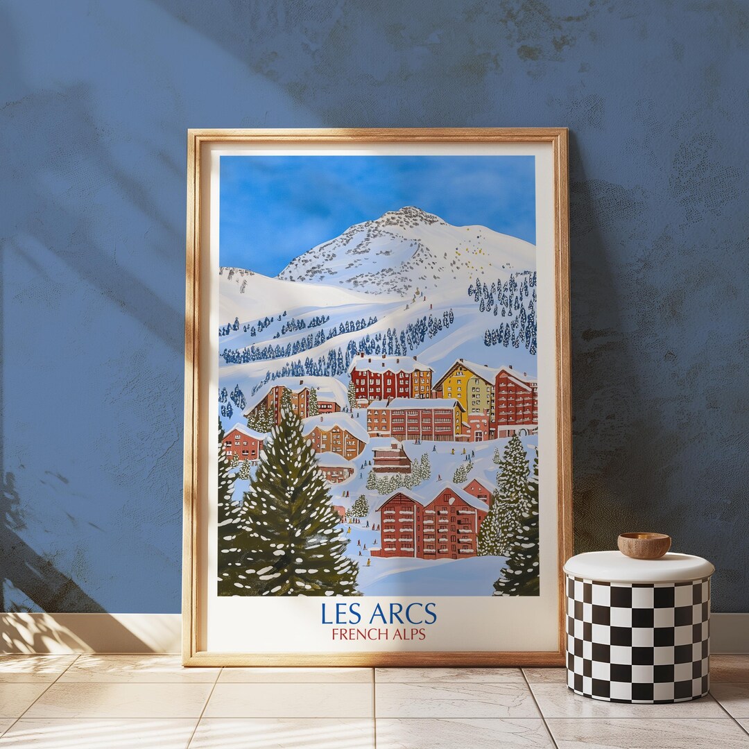 Les Arcs Ski Resort Print: French Alps Winter Travel Poster - Etsy