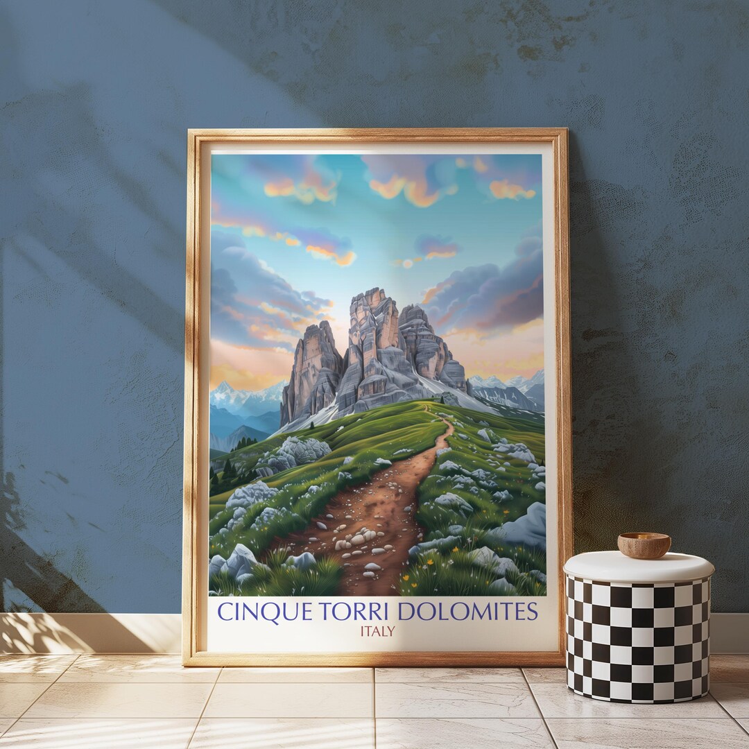 Cinque Torri Dolomites Poster Print, Italian Alps Mountain Wall Art ...