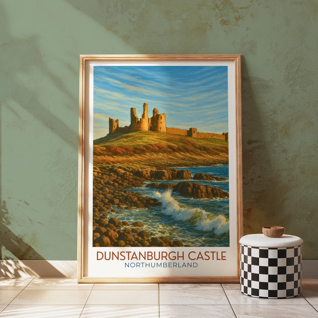 Dunstanburgh Castle Art Print – Northumberland Coast Poster, Historic ...