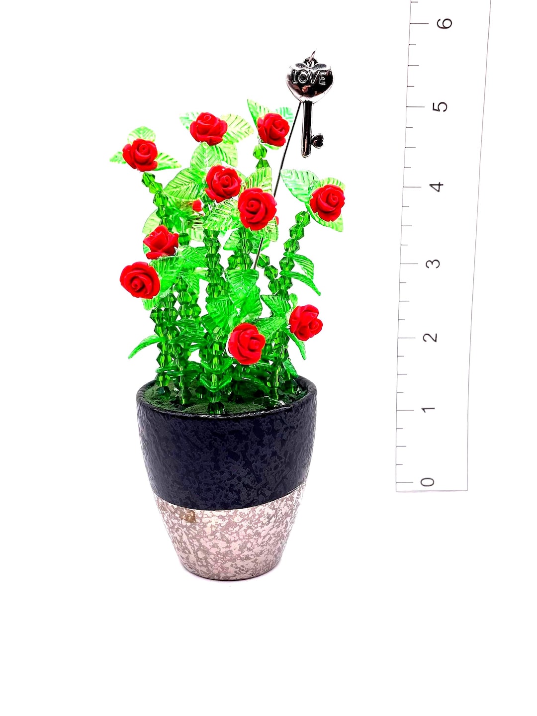 Miniature 2" Flower Pot With Rose Arrangement (item #56) - Etsy