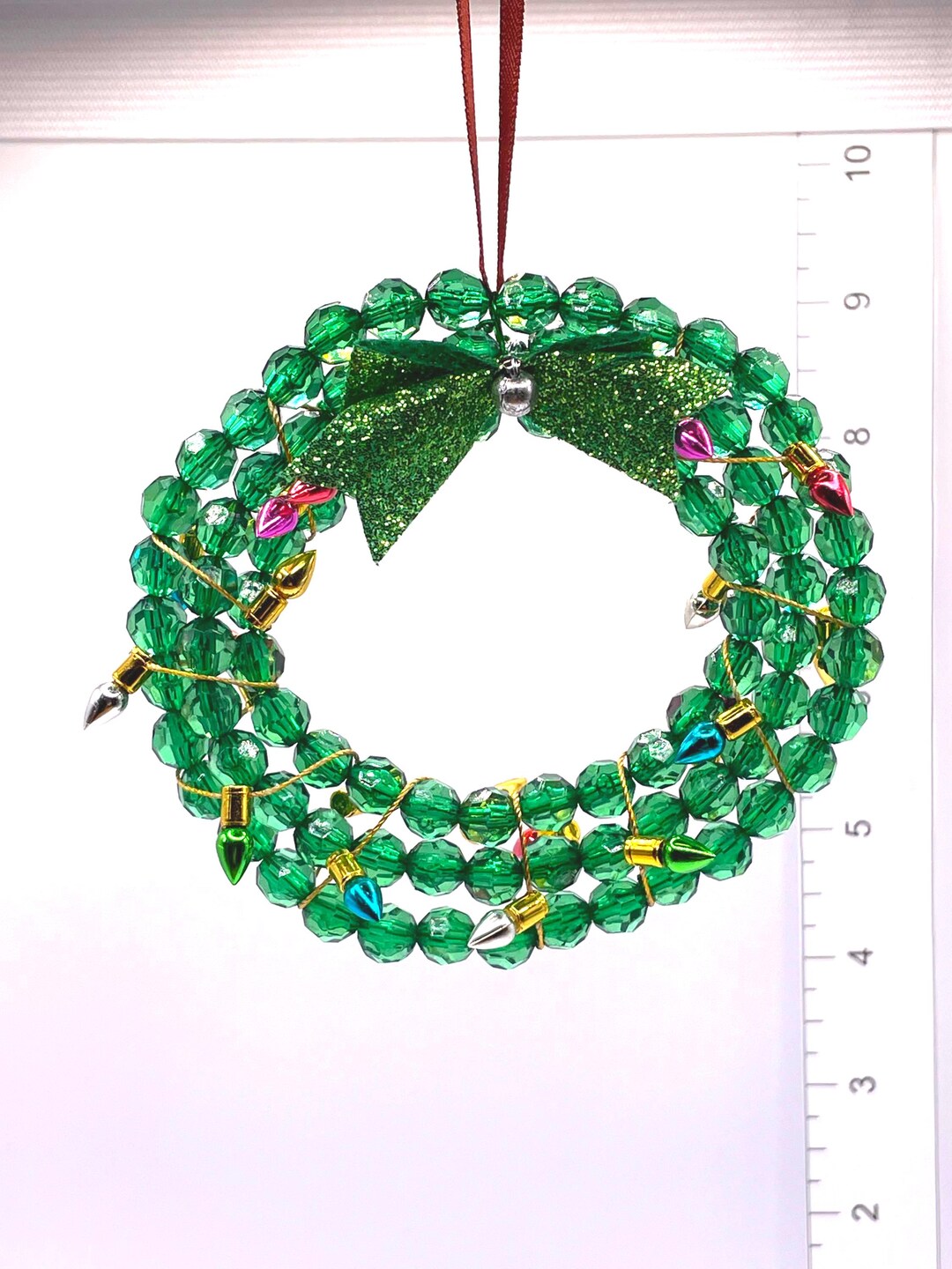 Mini 3" Acrylic Bead Wreath With Lights. (item #20) - Etsy