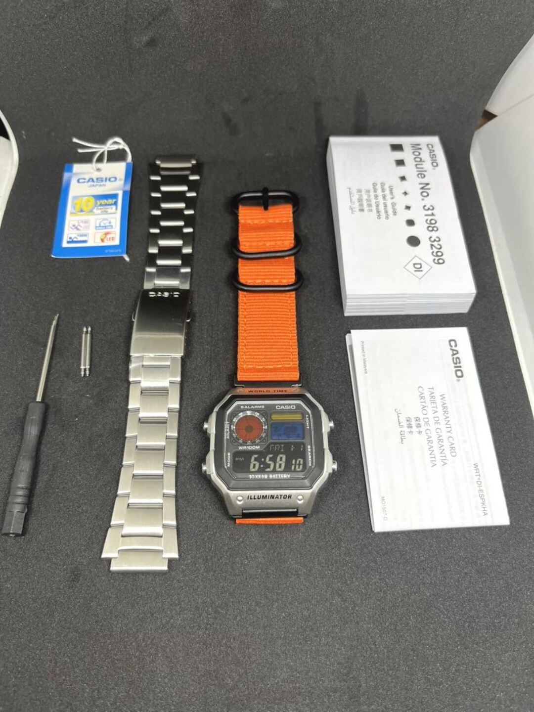 Modified Casio AE1200 Polarised LCD Watch Hydromod Case Customizable ...