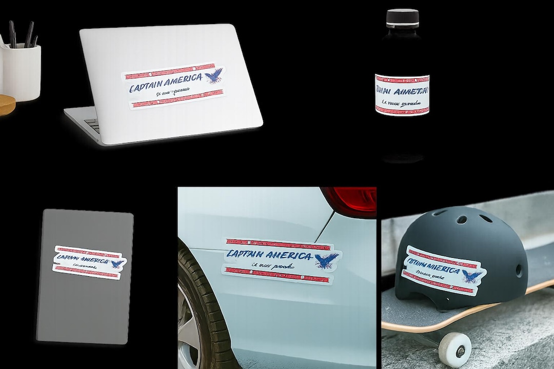 Captain America Bumper Sticker - Superhero Decal, Shield Design, Car ...