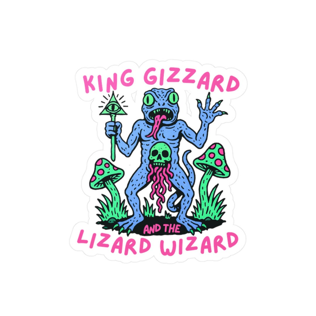 King Gizzard Vinyl Decal - Funky Lizard Wizard Sticker for Music Lovers ...