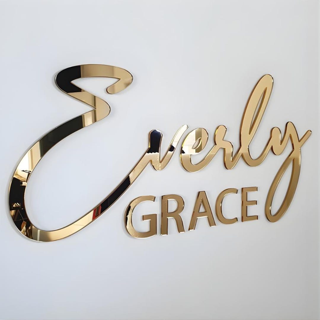Laser Cut Logo Sign, Beauty Salon Sign, 3D Business Sign, Mirror ...
