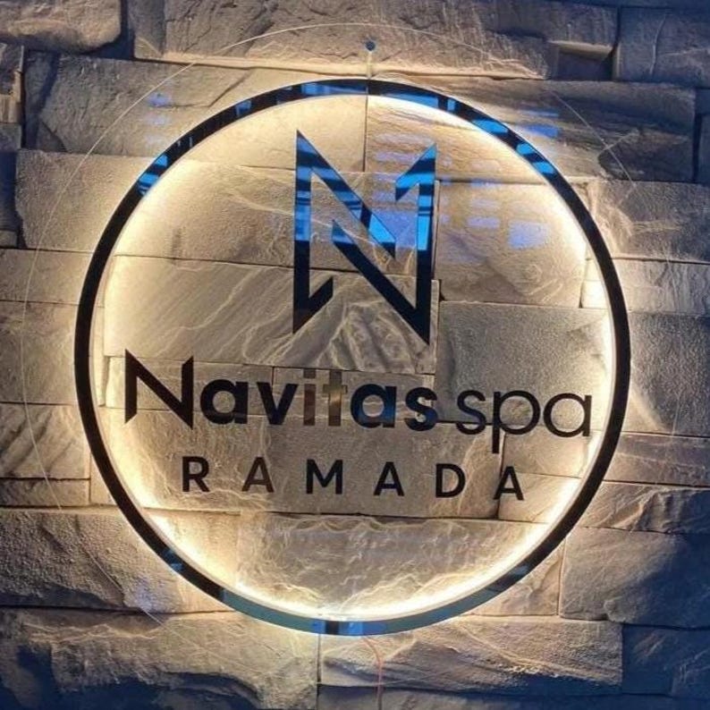 Acrylic Neon Sign, Round Light up Sign, Salon and Spa Sign, Office Wall ...