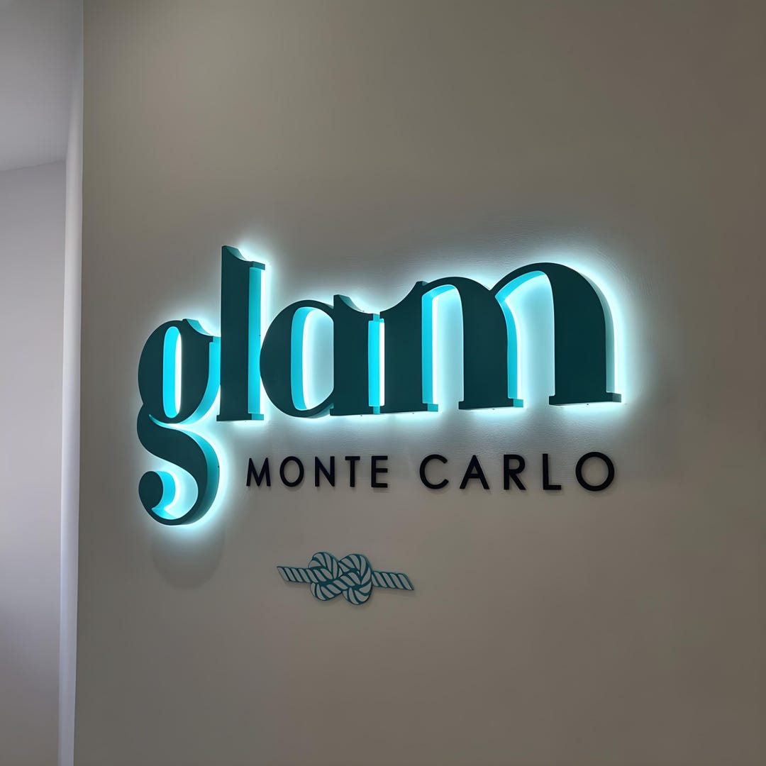 Beauty Salon Sign, Custom Backlit Sign, Reception Logo Sign ...