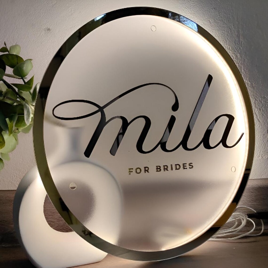 Acrylic Neon Sign, Round Light up Sign, Salon and Spa Sign, Office Wall ...