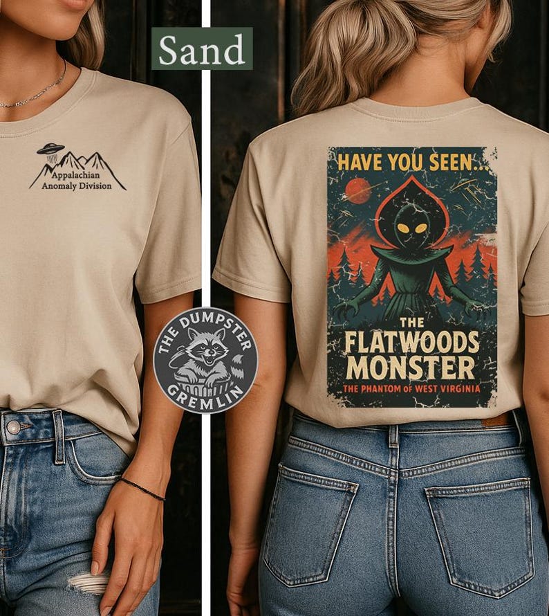 Flatwoods Monster Shirt - Appalachian Cryptid Tee | Vintage Horror ...