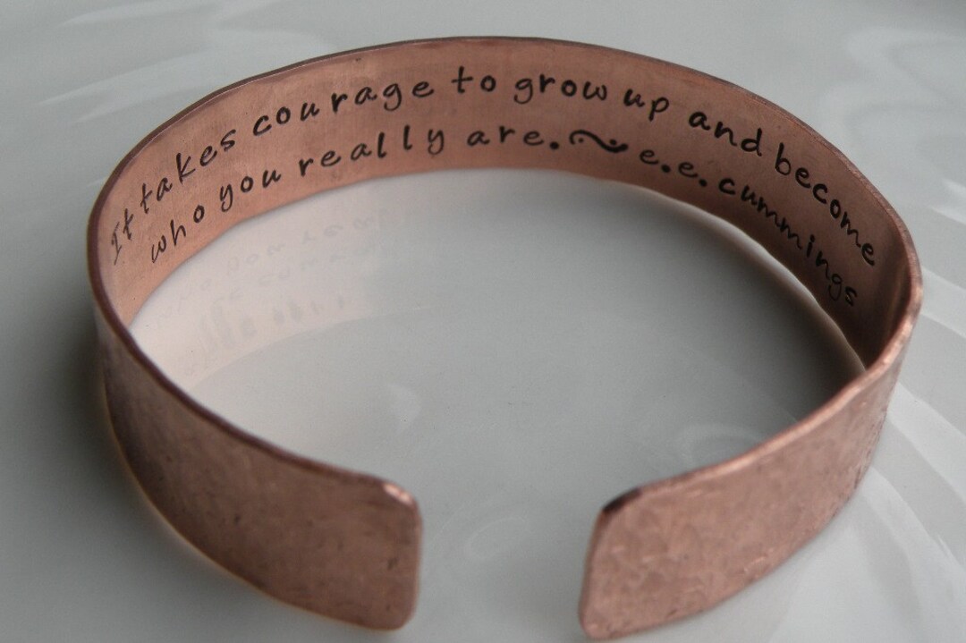 Secret Message Poetry Copper Cuff Bracelet - Etsy