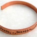 Pause Breathe Relax Copper Cuff Bracelet - Etsy