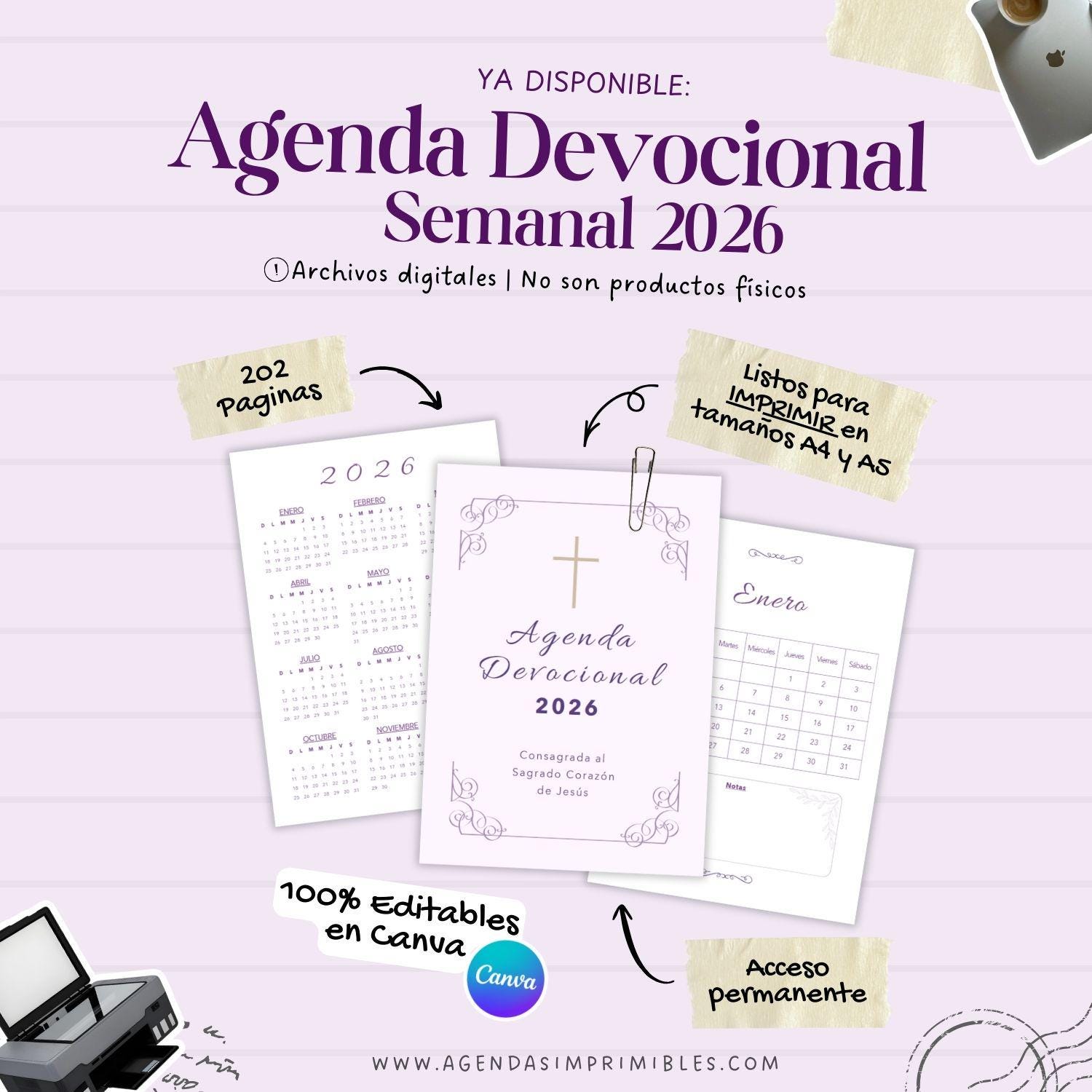 Archivo Digital - Agenda Devocional Semanal 2026 – Imprimible PDF y ...
