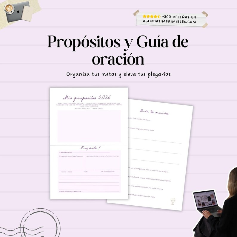 Agenda Devocional Semanal 2026 – Imprimible PDF y Editable en Canva – Planificador con Textos ...