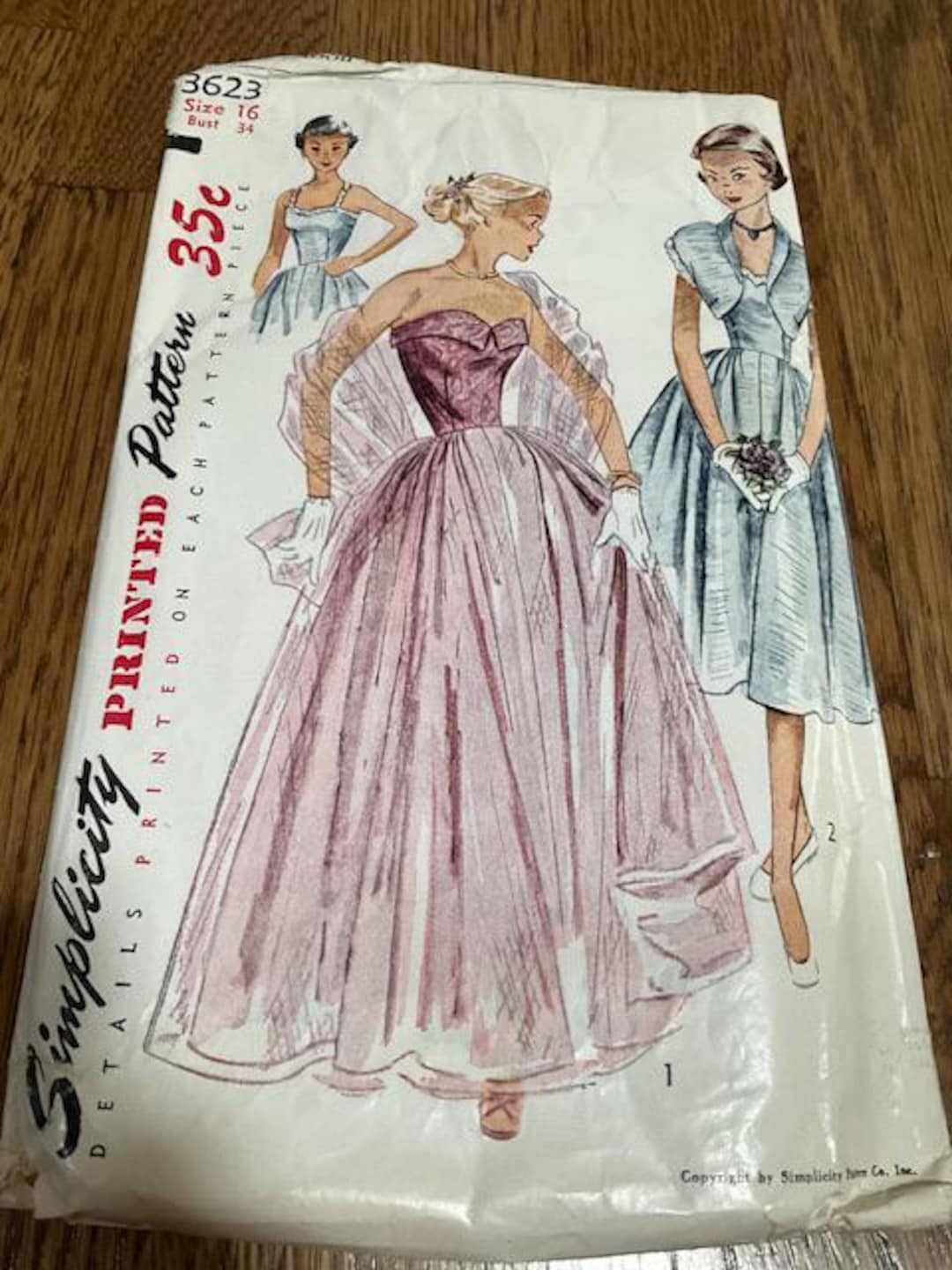 1950s Prom Dress Pattern / 50s Formal / Bolero / Stole / Bust 34 - Etsy