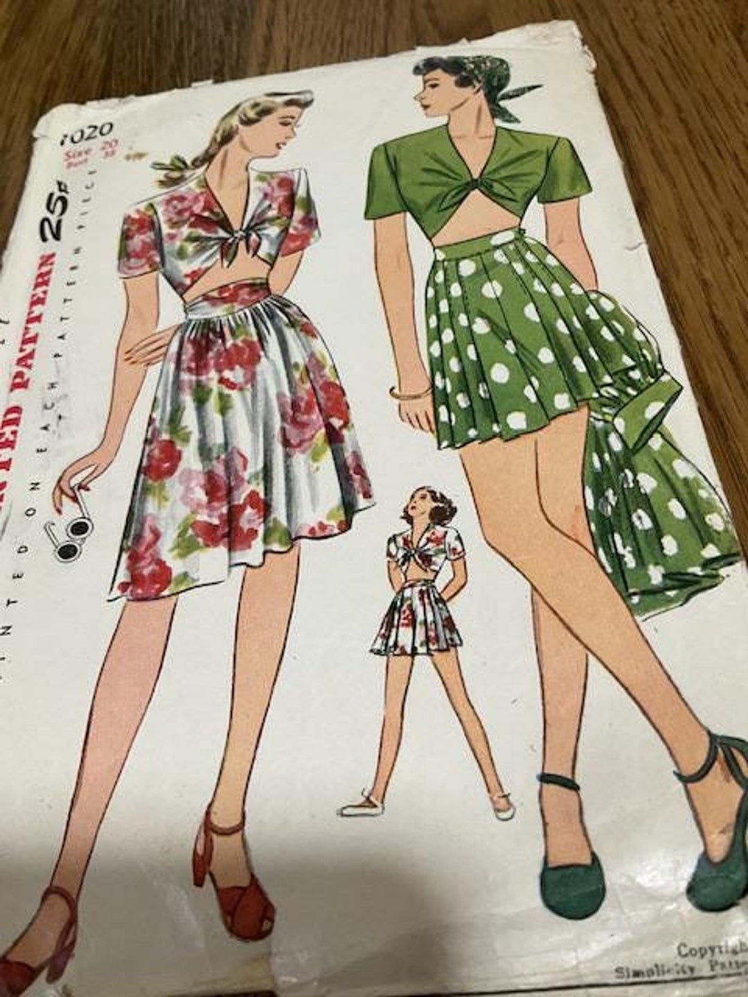 1940s Play Suit / Midriff Top / Shorts / Skirt / Bust 38 - Etsy