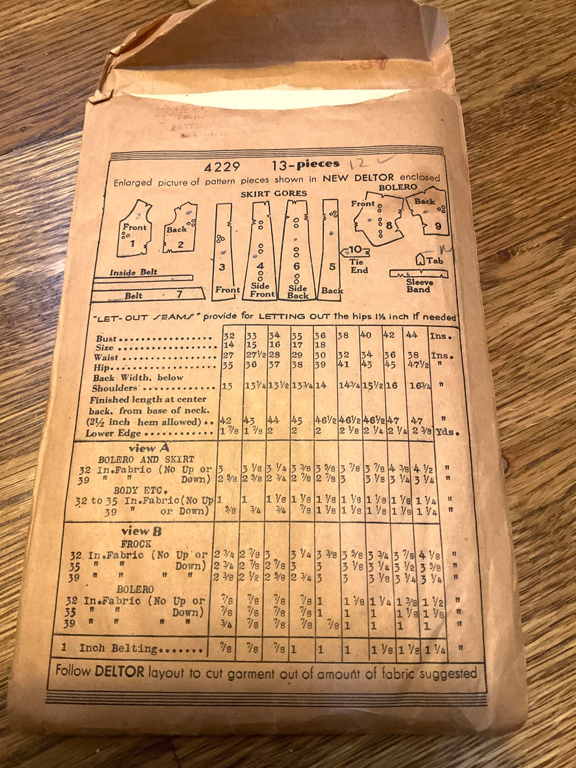 1930s Butterick Pattern / Slip Over Frock / Bust 38 / Day Dress - Etsy