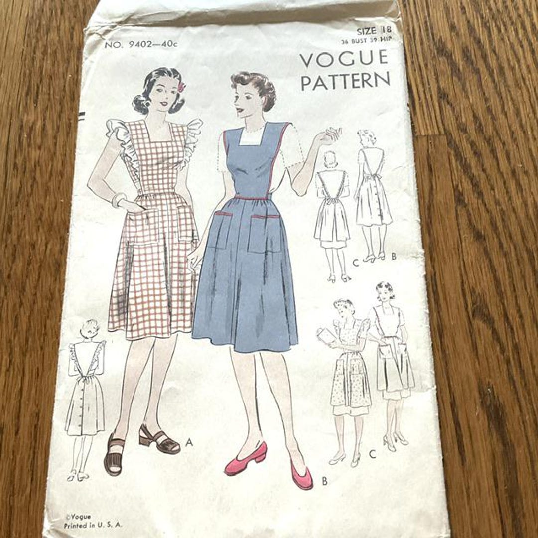 1940s Play Suit Pattern / Pinafore/ Vogue 9402 / Bust 36 - Etsy