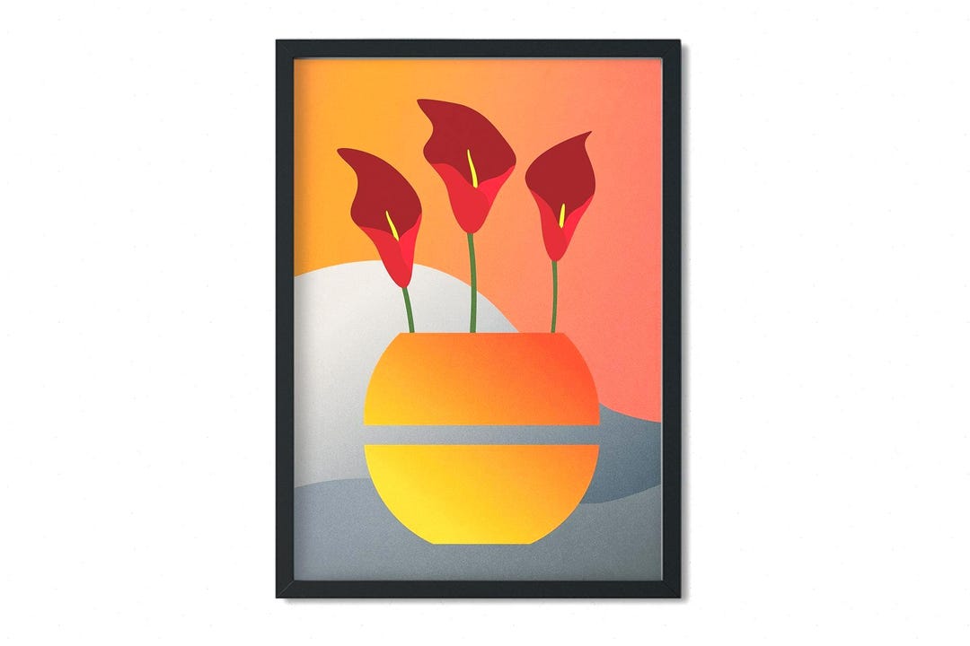 Calla Lily Poster, Abstract Calla Lilies Still Life JPG Wall Art for 4 ...