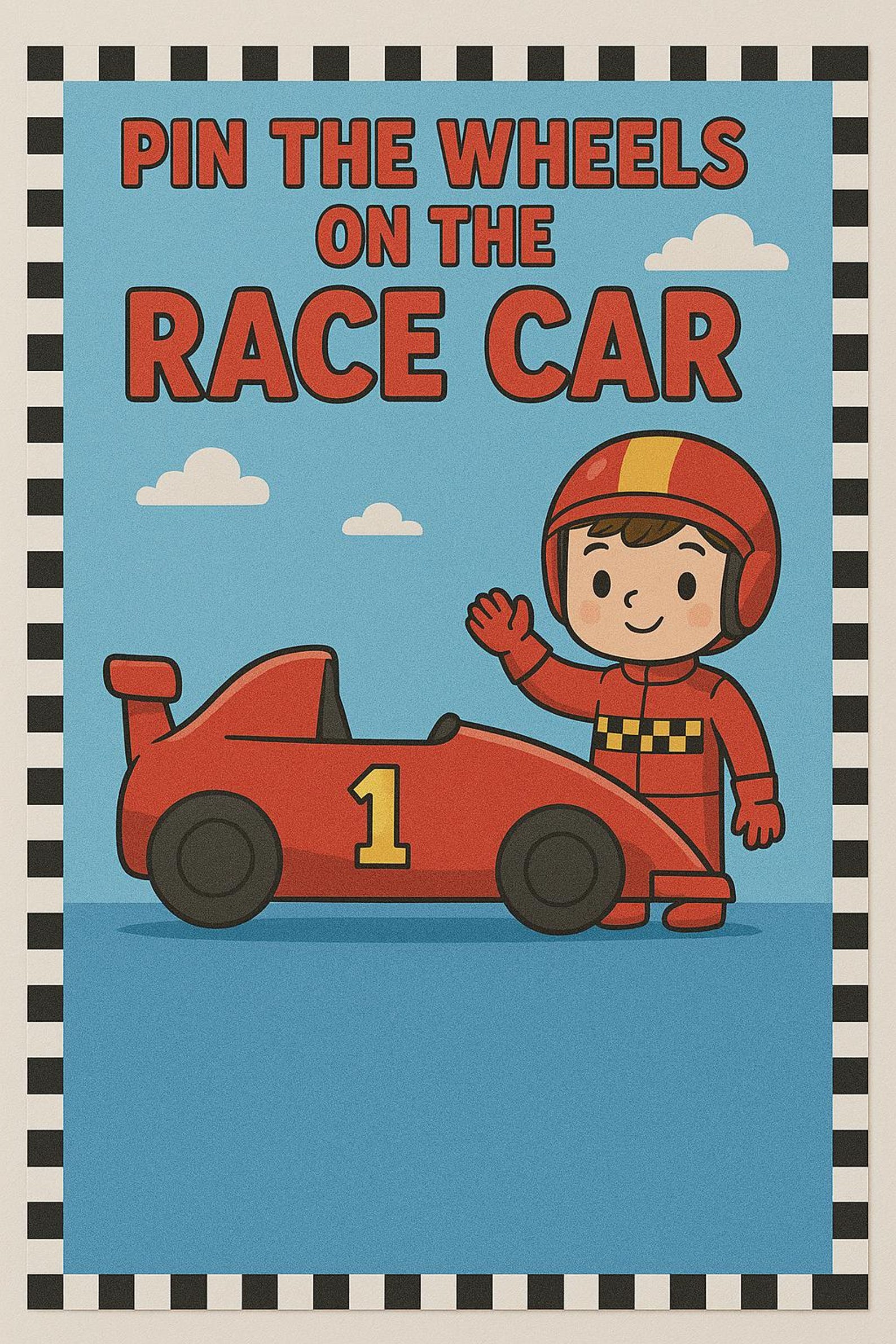 Pin the Wheels on the Race Car – Printable Party Game - Etsy