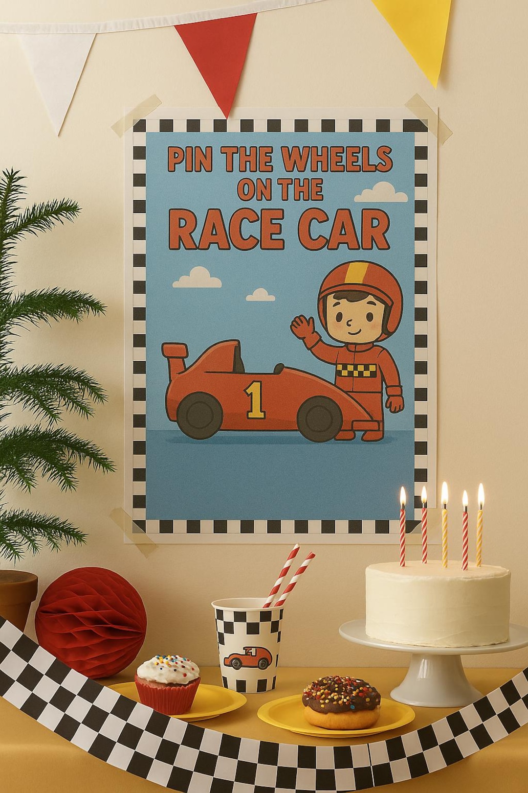 Pin the Wheels on the Race Car – Printable Party Game - Etsy Canada