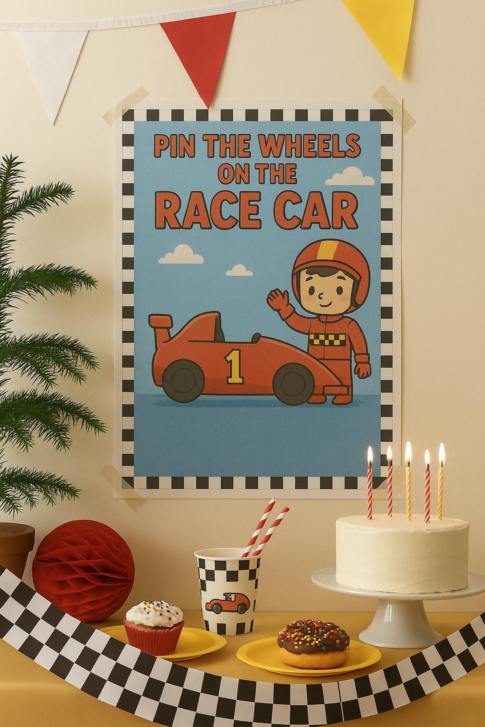 Pin the Wheels on the Race Car – Printable Party Game - Etsy