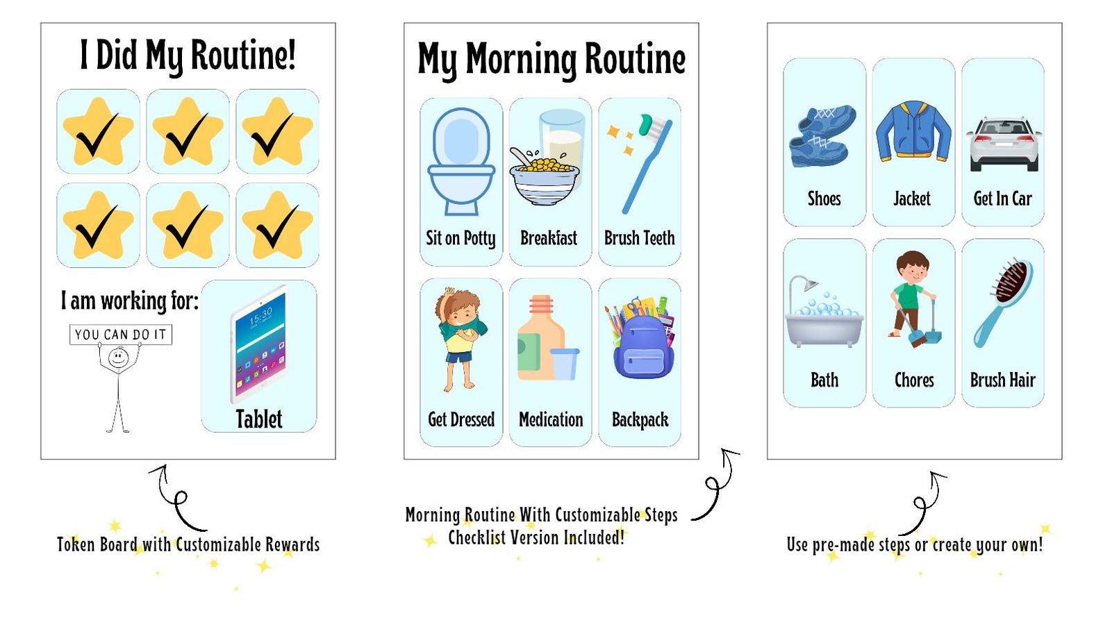 Editable Visual Schedule for Kids – Autism Routine Chart Printable ...