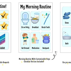 Editable Blue Visual Schedule for Kids - Etsy