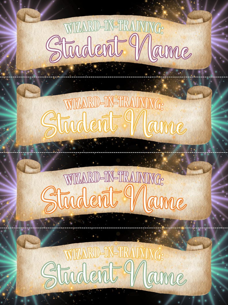 Magic Minds Editable Name Plates - Etsy