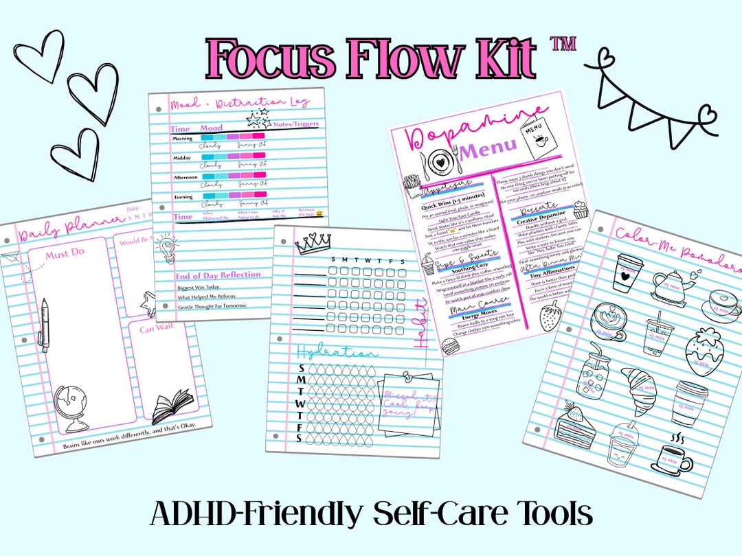 Focus Flow Kit™ – Editable ADHD Planner - Etsy